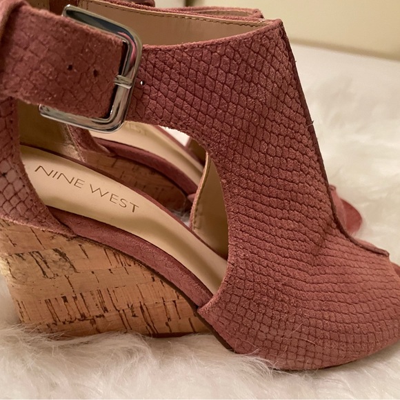 Nine West | Shoes | Mauve Pink Peep Toe Wedges | Poshmark
